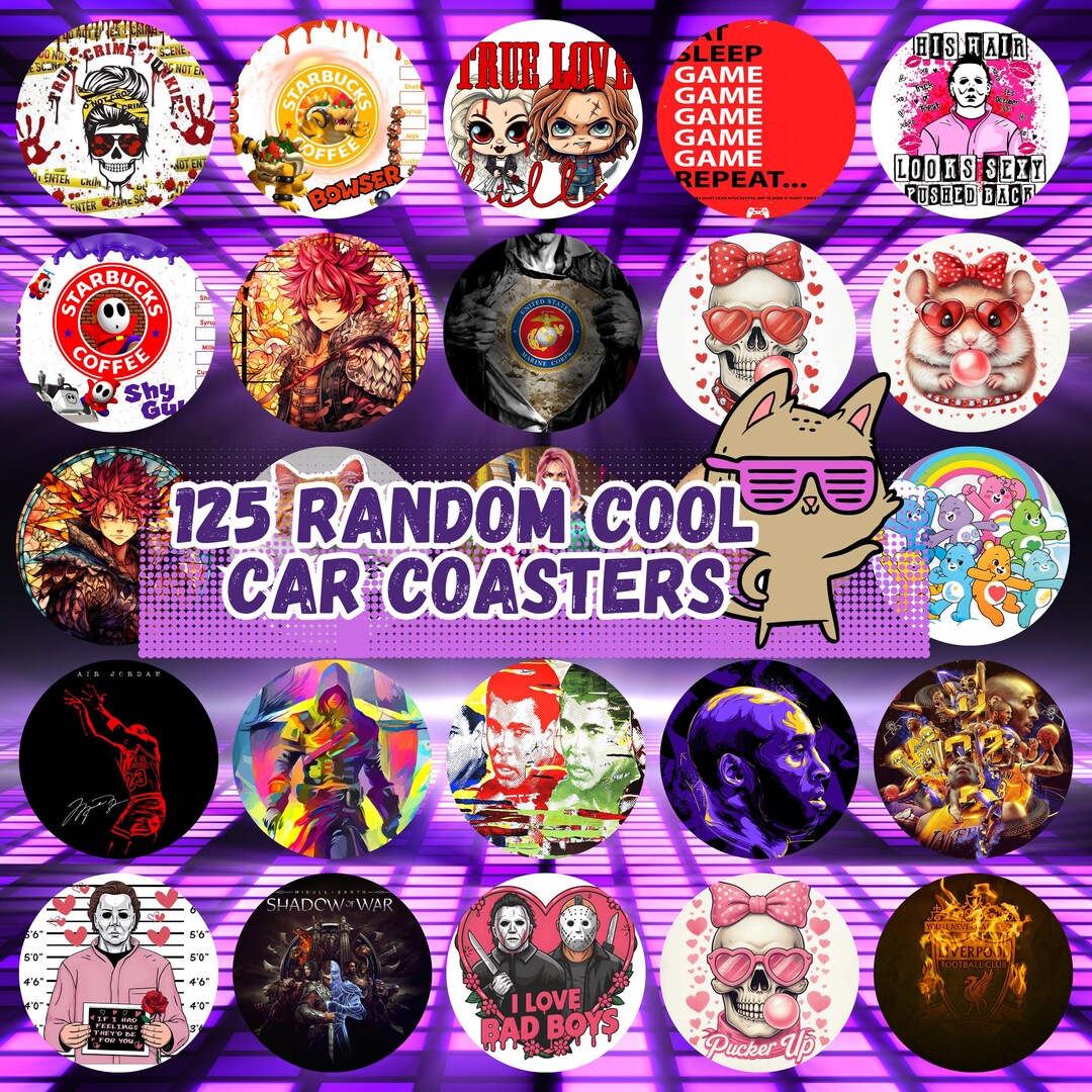 125 Cool Random Car Coaster Designs PNG, Cool Car Coaster Sublimation ...