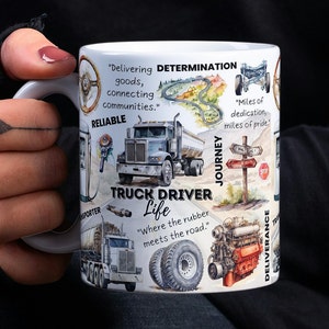 Truck Driver Mug Sublimation PNG Digital Designs, Driver Affirmation ...