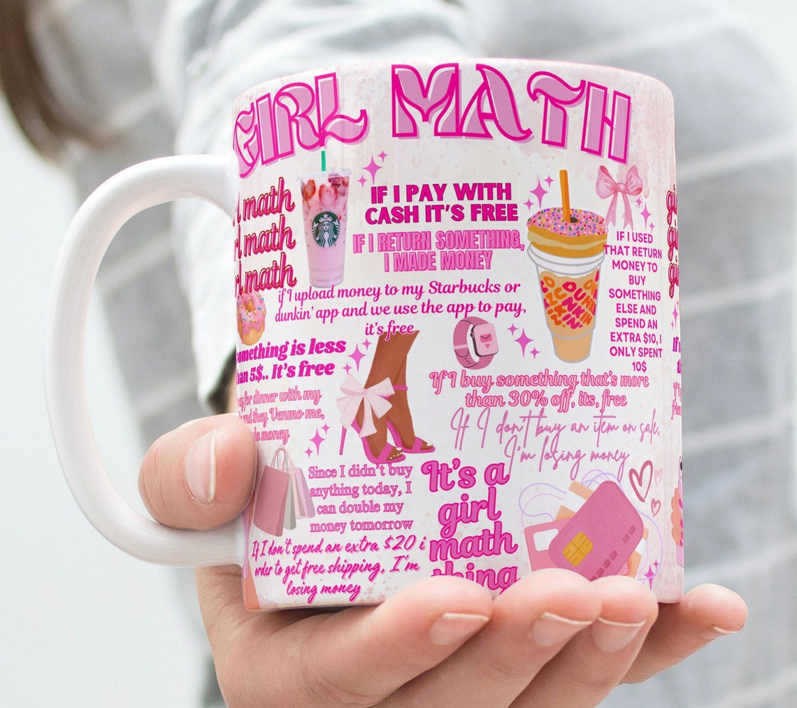Girl Math Affirmations Mug Sublimation Digital Designs, Affirmation Cup ...