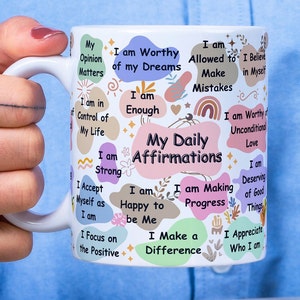 My Daily Affirmations Cup Sublimation Digital Design, Affirmation Mug ...