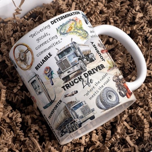 Truck Driver Mug Sublimation PNG Digital Designs, Driver Affirmation ...