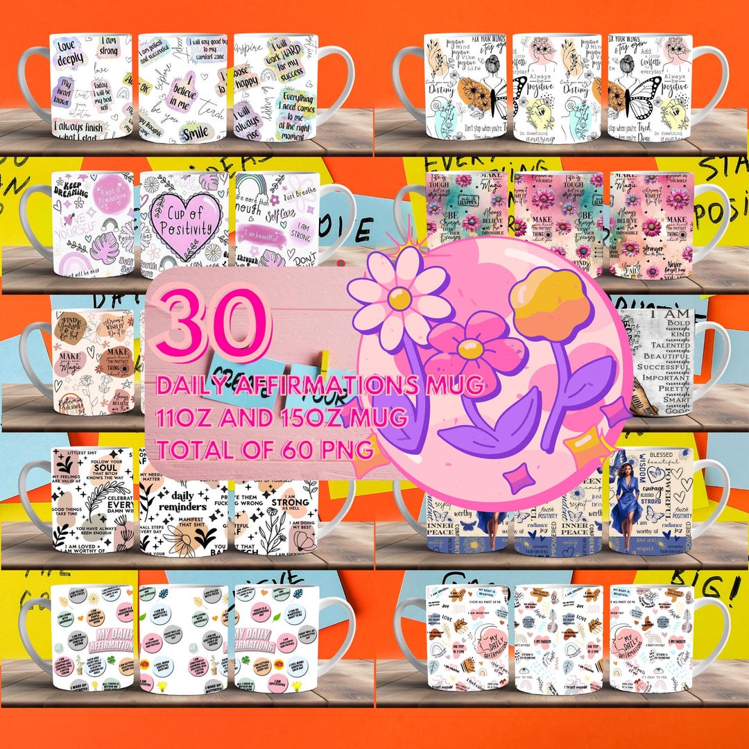 30 My Daily Affirmation Cup Sublimation PNG Digital Design, Affirmation ...