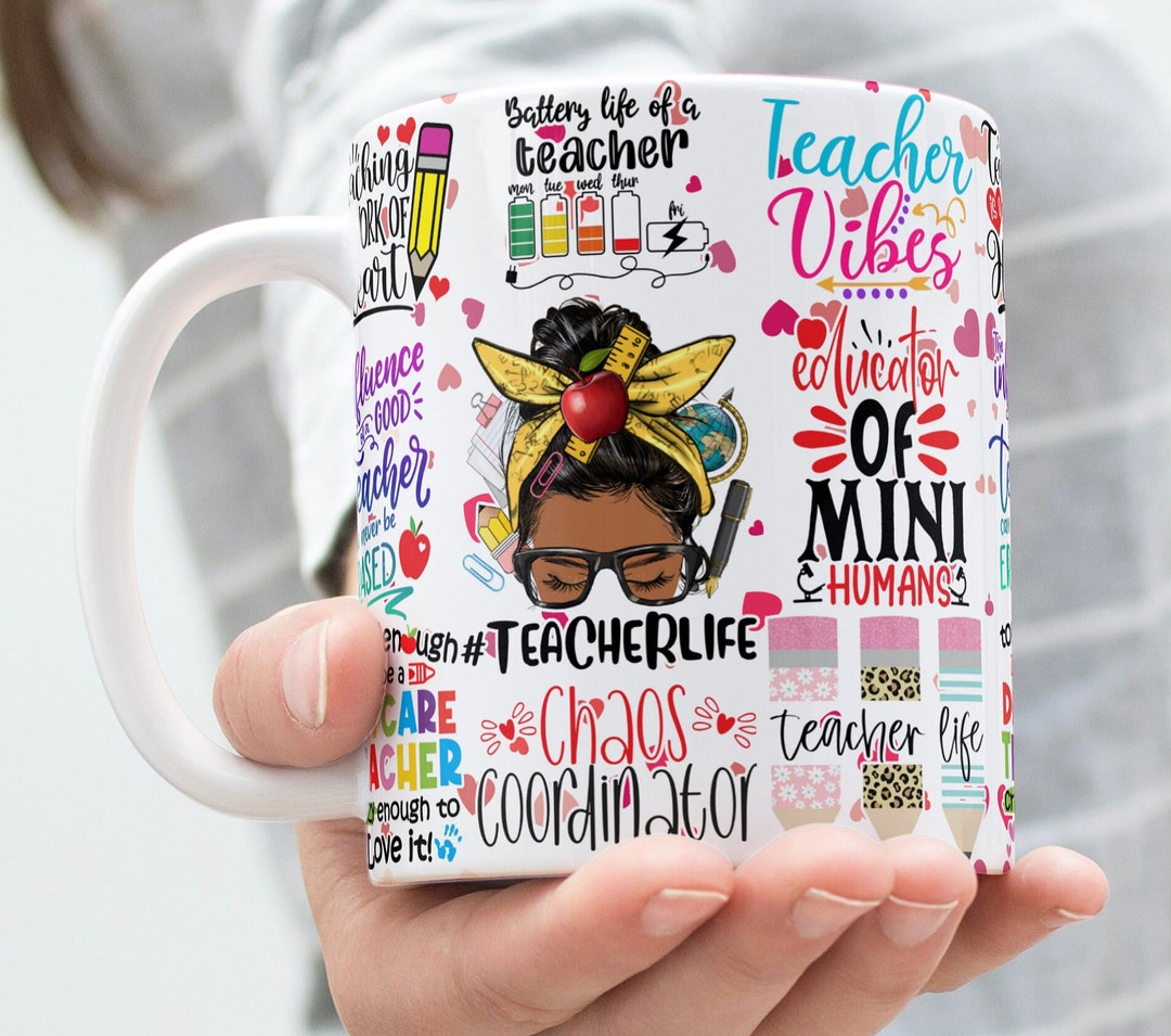Teacher Life, Best Teacher Mug, Teacher Mug, Wrap Around Mug Template ...