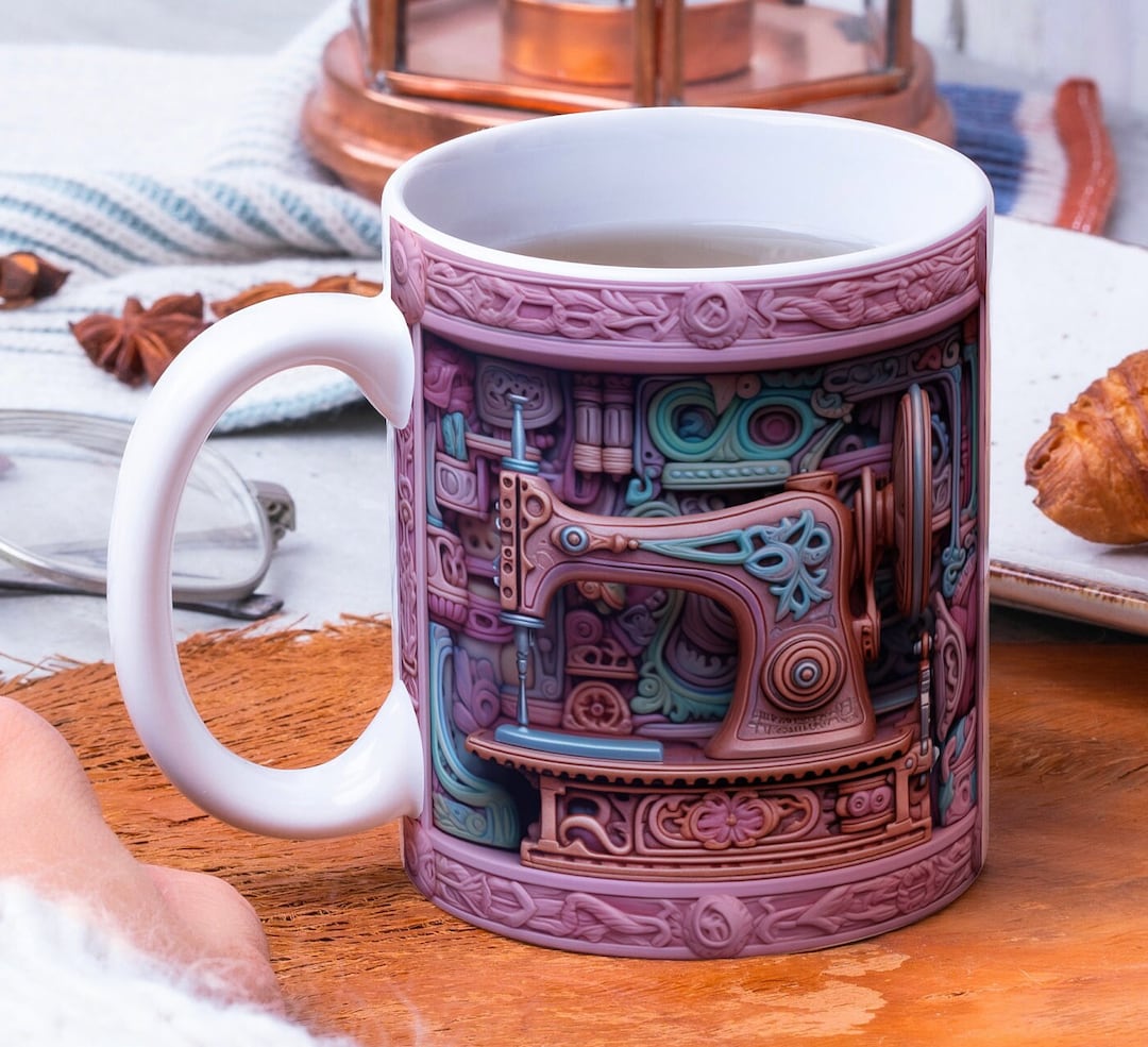 3D Sewing Machine Mug, Wrap Around Mug Design 11oz & 15oz, Sublimation ...