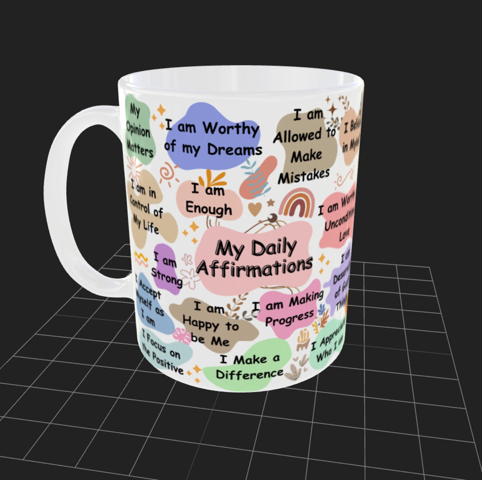 My Daily Affirmations Cup Sublimation Digital Design, Affirmation Mug ...