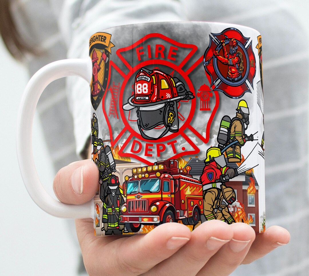 Firefighter Mug Wrap Template: Courage, Rescue, Honor (digital Download ...