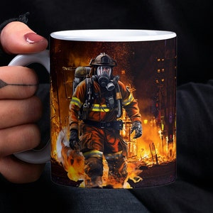 Firefighter Mug Sublimation PNG Digital Designs, Fire and Rescue Team ...