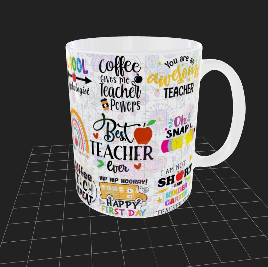 Teacher Mug Sublimation Digital Designs, Teacher Affirmation Mug Wraps ...