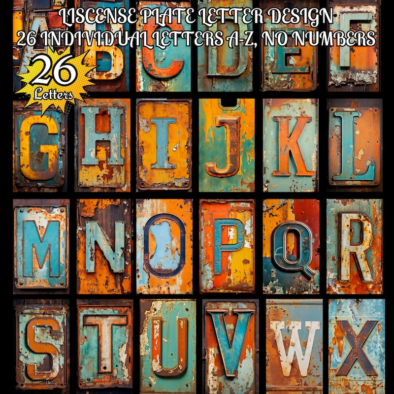 License Plate Letters - Etsy