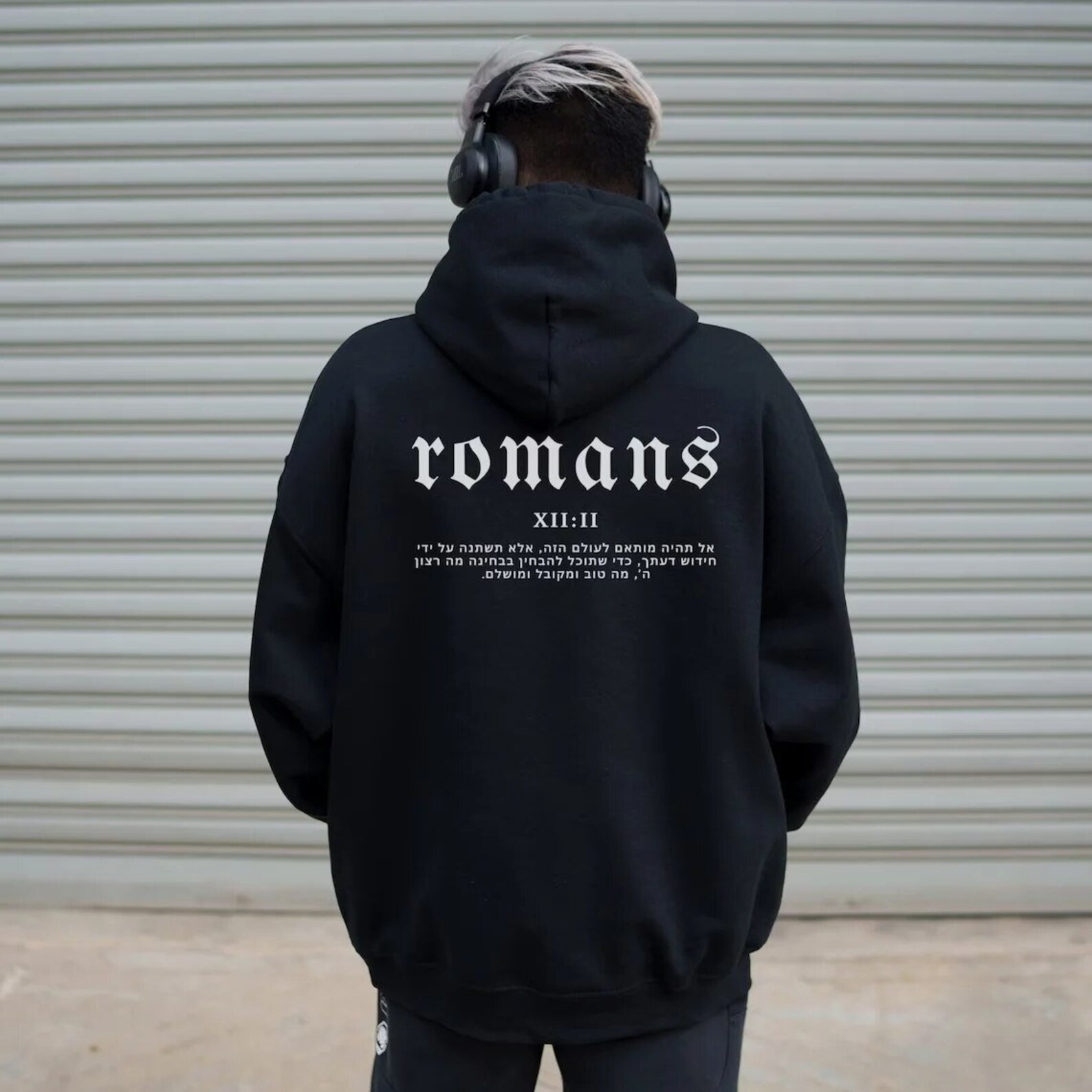Christian Hoodie With Romans 12:2 Embroidery, Bible Verse Streetwear ...