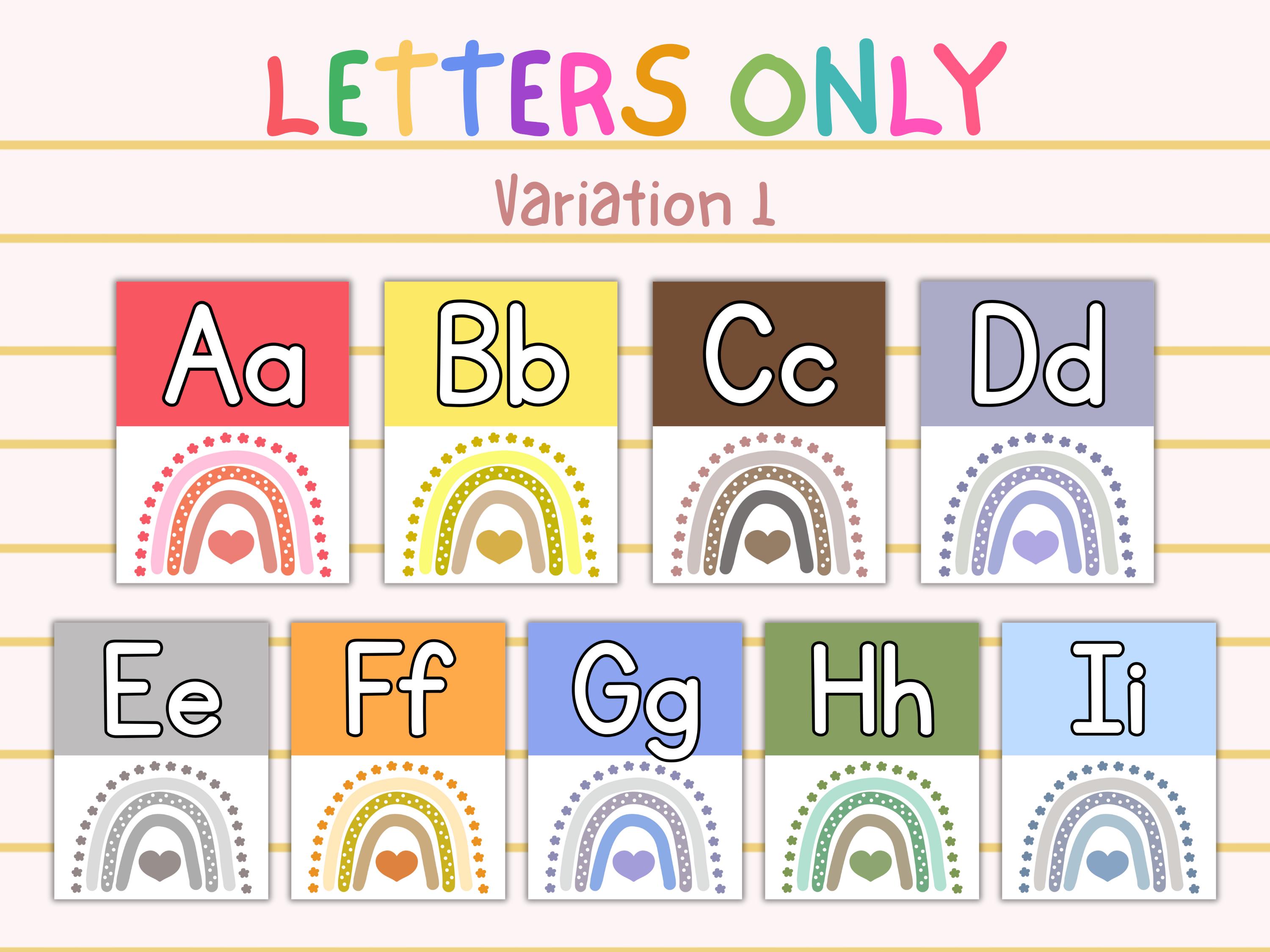 Classroom Alphabet Posters | Rainbow Letter Preschool Phonics ...