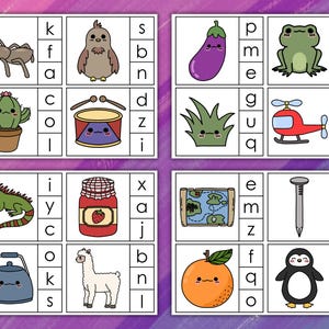 26 Alphabet Clip Cards | ABC Phonics Matching Game | Beginning Sounds ...