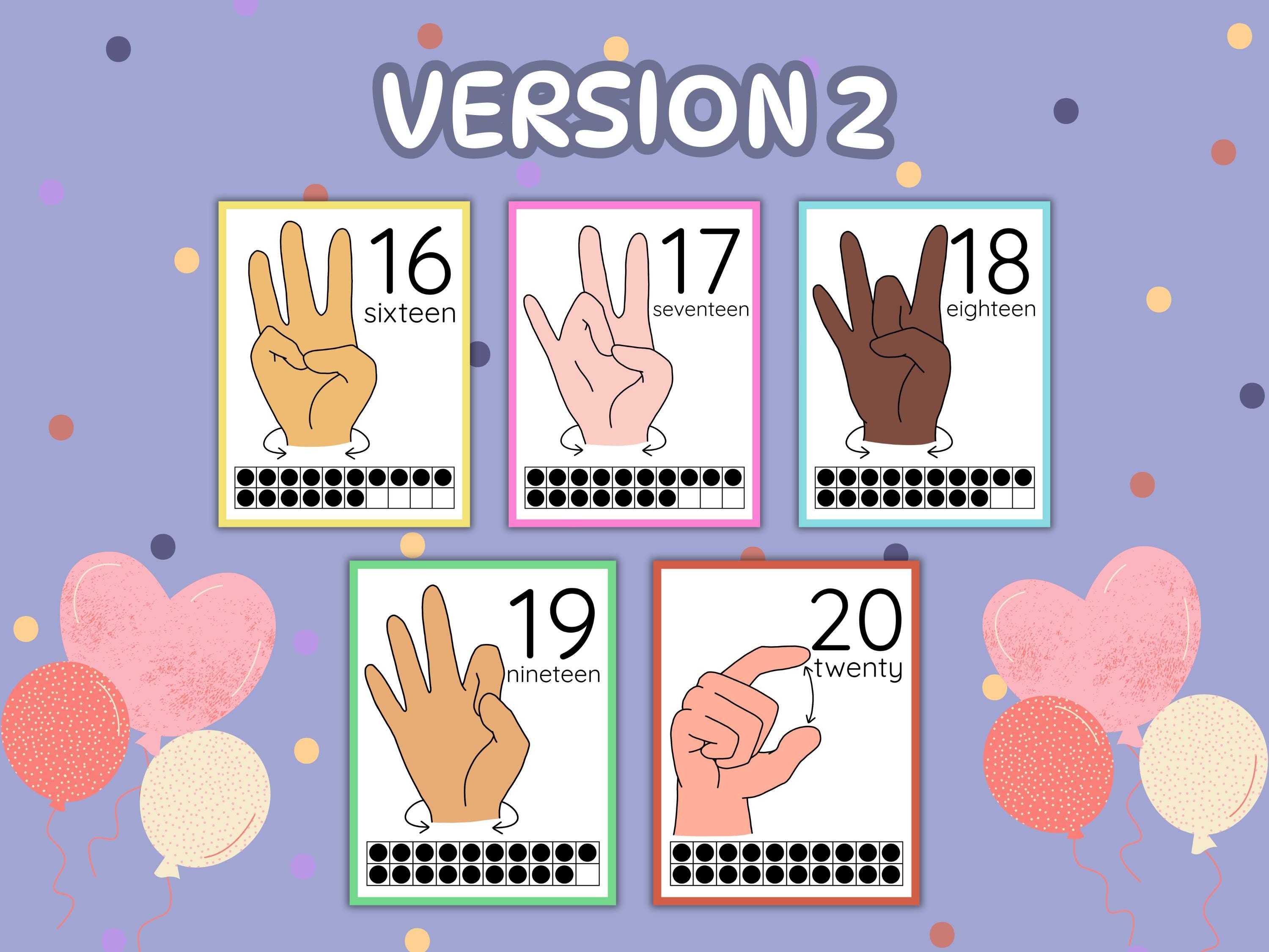 ASL Numbers 0-20 Posters | American Sign Language Classroom Decor ...
