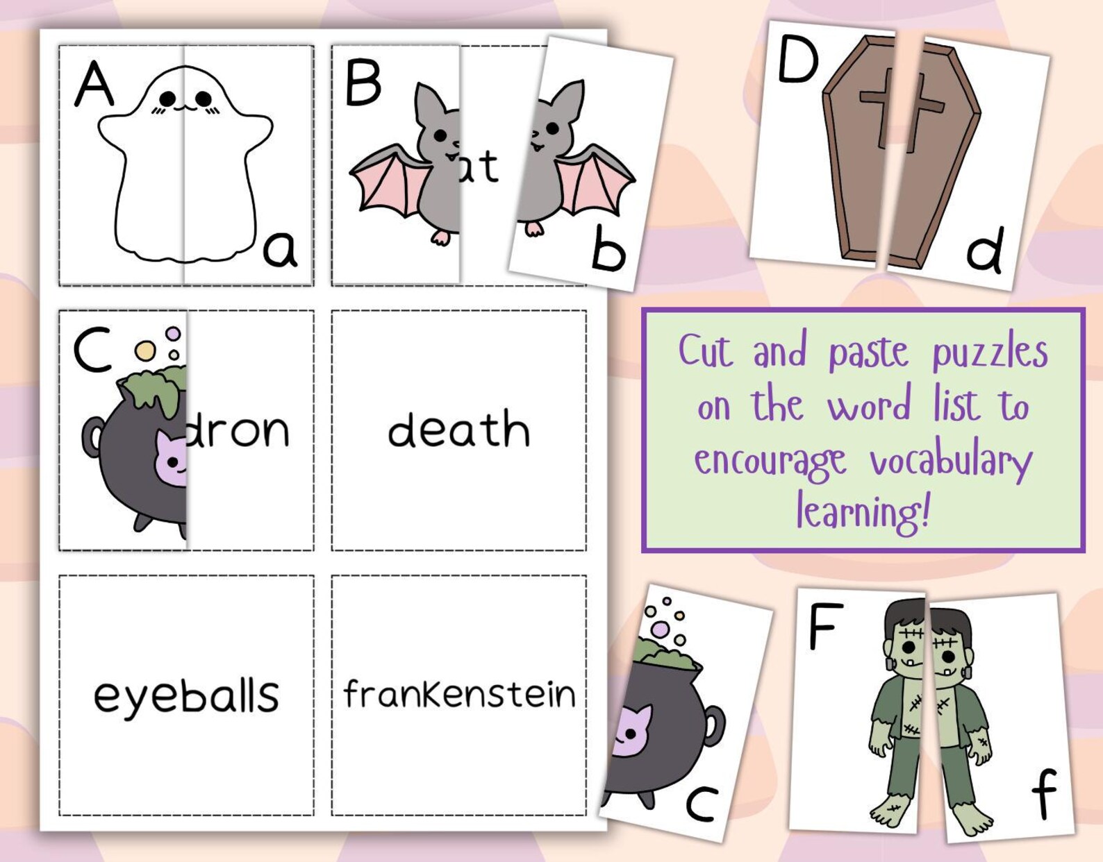 26 Halloween Alphabet Matching Game | Uppercase Lowercase Letter ...