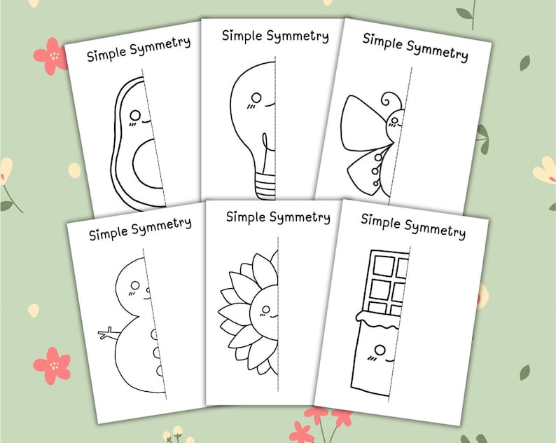 50 Simple Symmetry Worksheets | Early Finishers | Preschool Symmetry ...