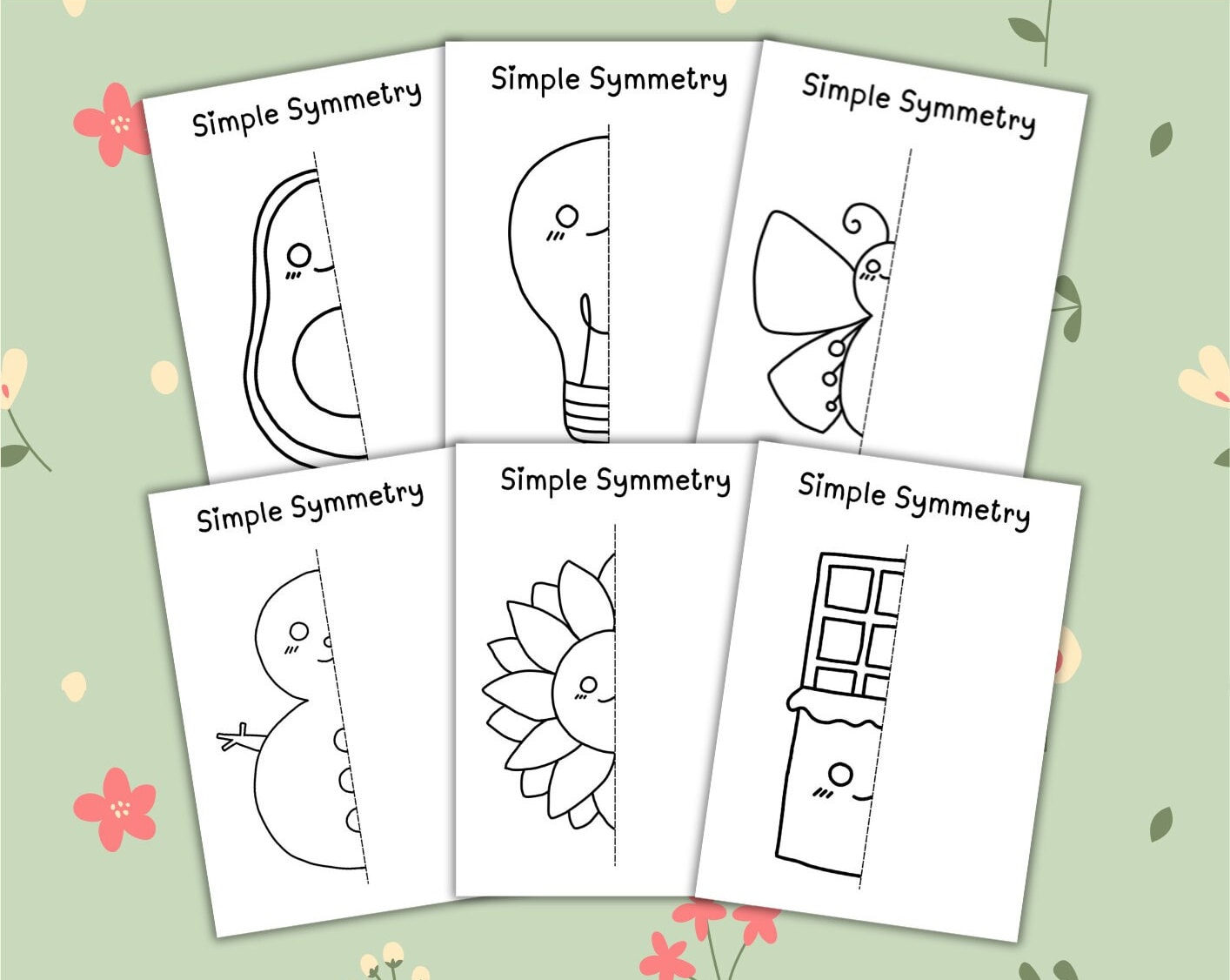 50 Simple Symmetry Worksheets | Early Finishers | Preschool Symmetry ...