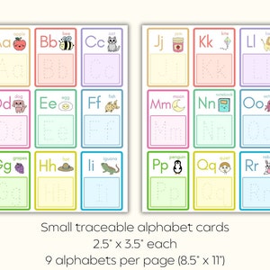 Traceable Alphabet Flash Cards Preschool Handwriting Practice ...