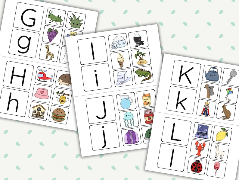 A-Z Beginning Sound Letter Matching Activity | ABC Mats | Phonics ...