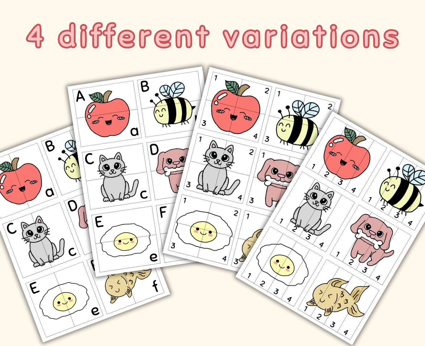 26 Alphabet Puzzle Pieces Toddler Letter Matching Game Printable ...