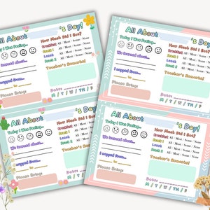 Pastel Preschool Daily Report | Homeschool Report Card| Toddler Daily ...