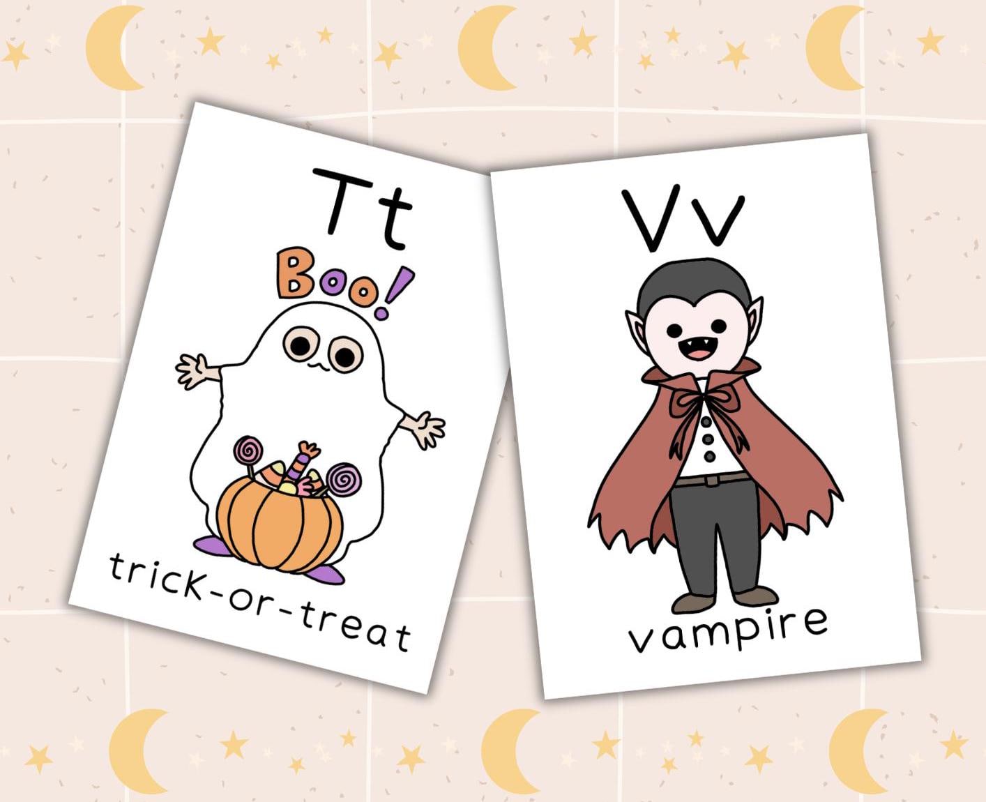 26 Halloween Alphabet Flashcards | Halloween ABC A-Z Flashcards ...