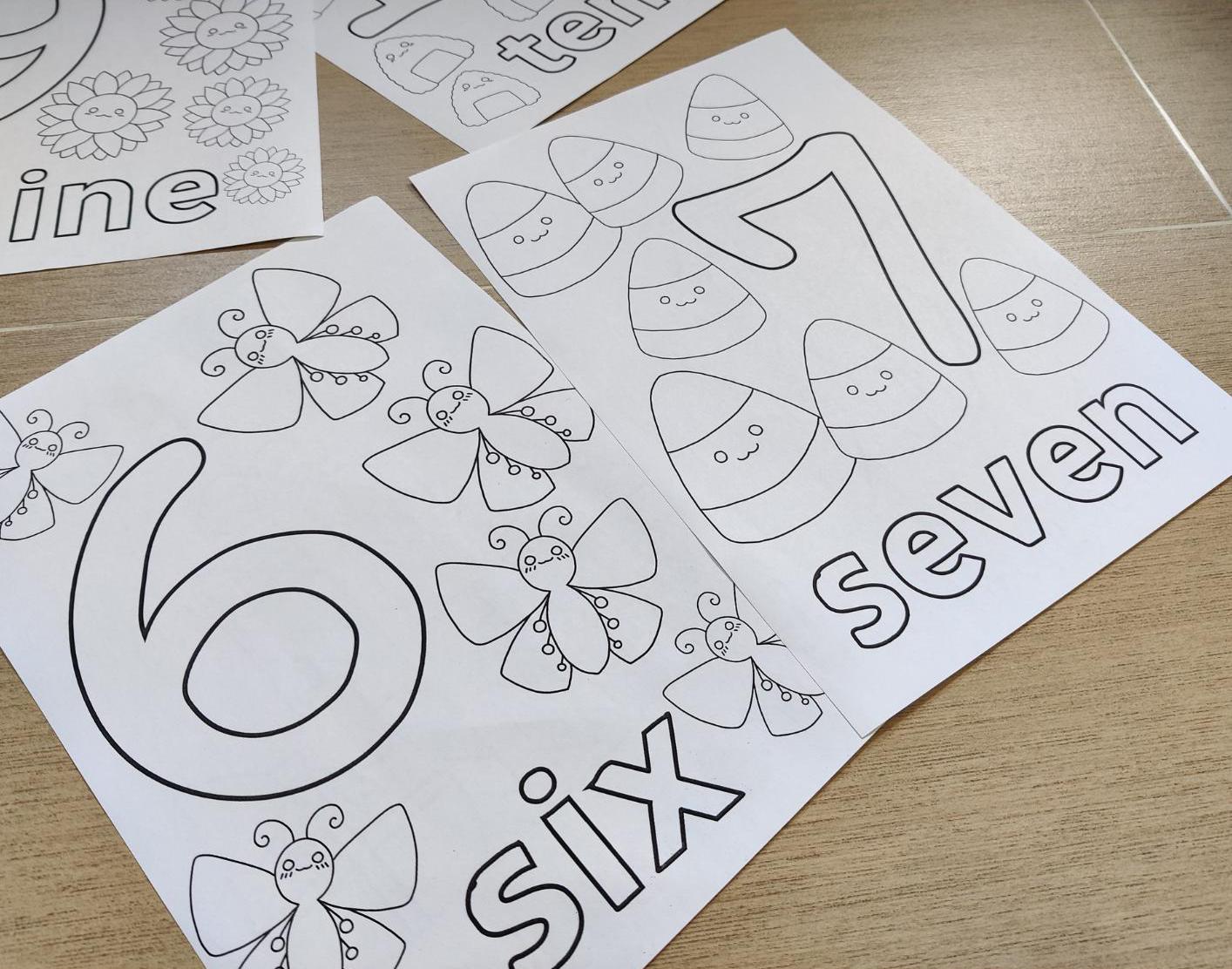 1-10 Simple Numbers Coloring Pages | Preschool Coloring Sheets ...
