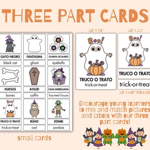 32 Spanish and English Bilingual Halloween Flashcards | Preschool ...