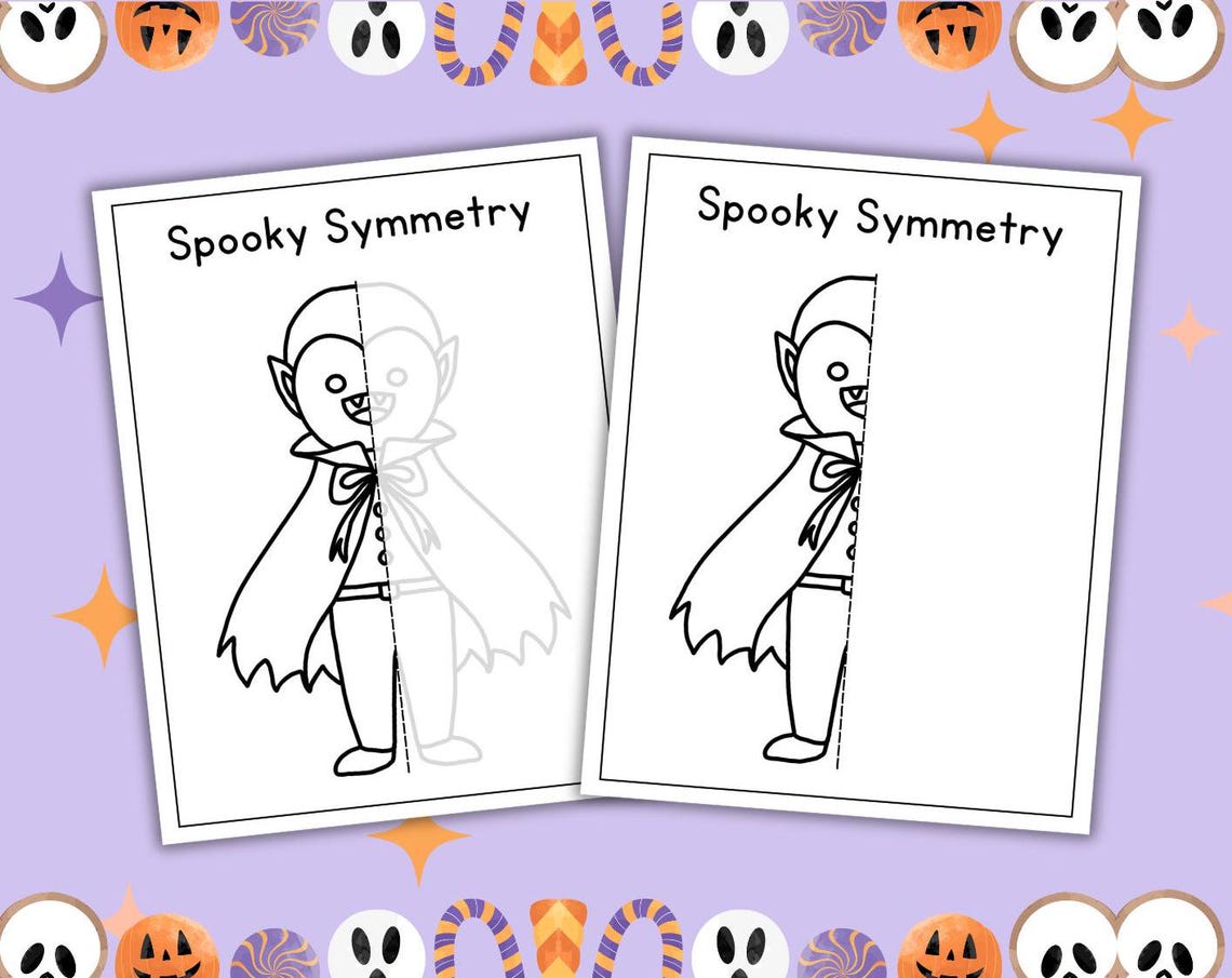 30 Halloween Symmetry Worksheets | Early Finishers | First Second Grade ...