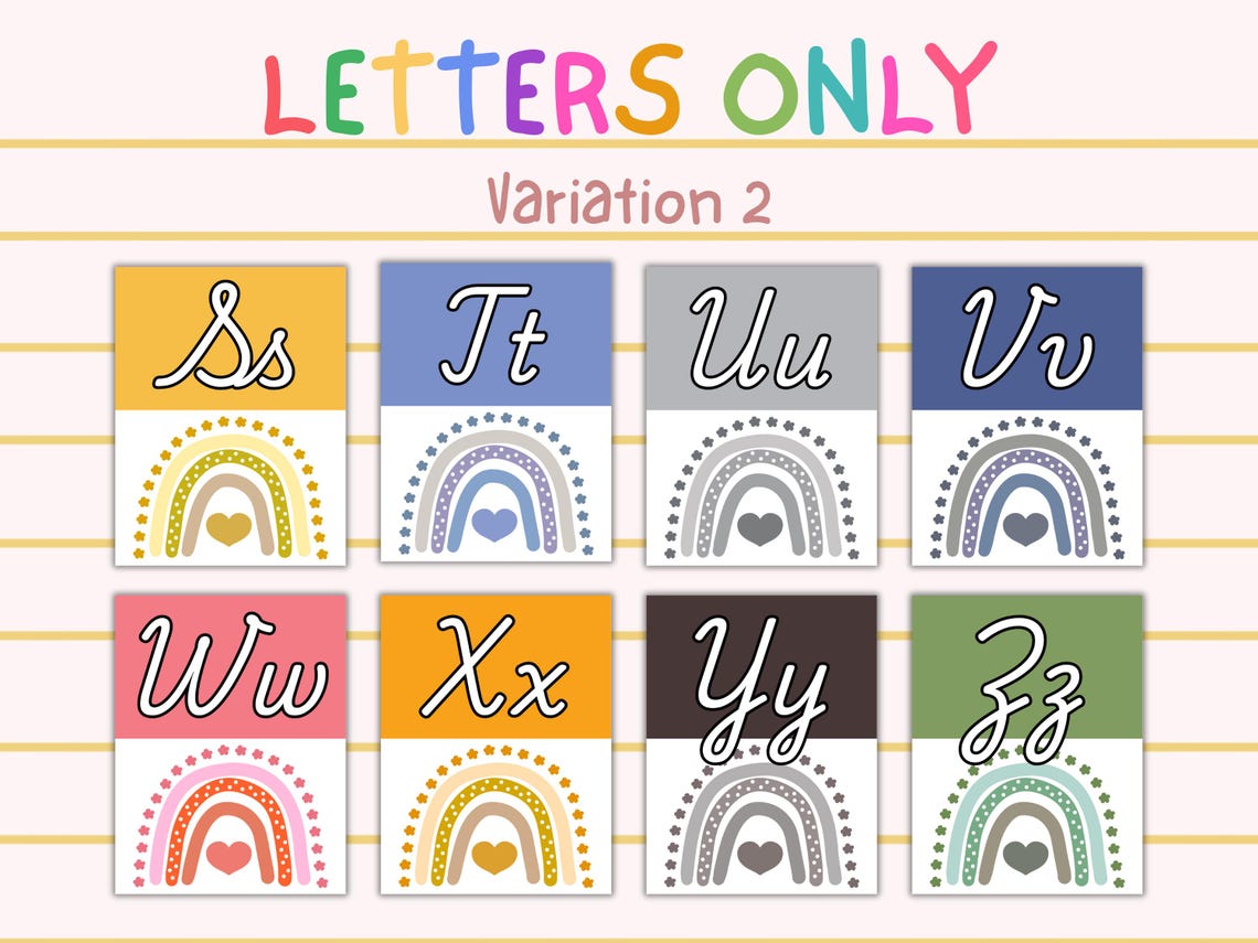 Classroom Alphabet Posters | Rainbow Letter Preschool Phonics ...