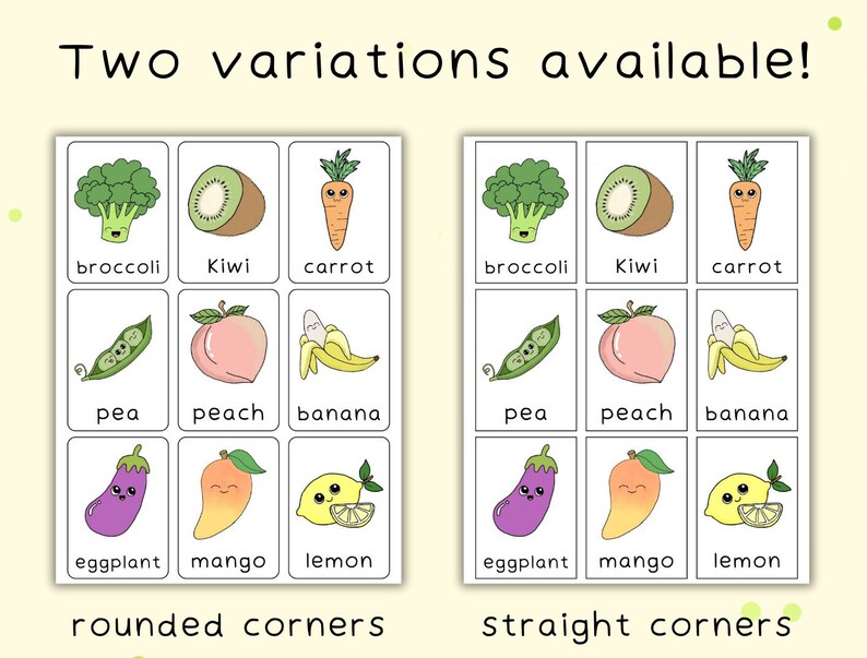 45 Fruits and Vegetables Flash Cards | Montessori Flashcards ...