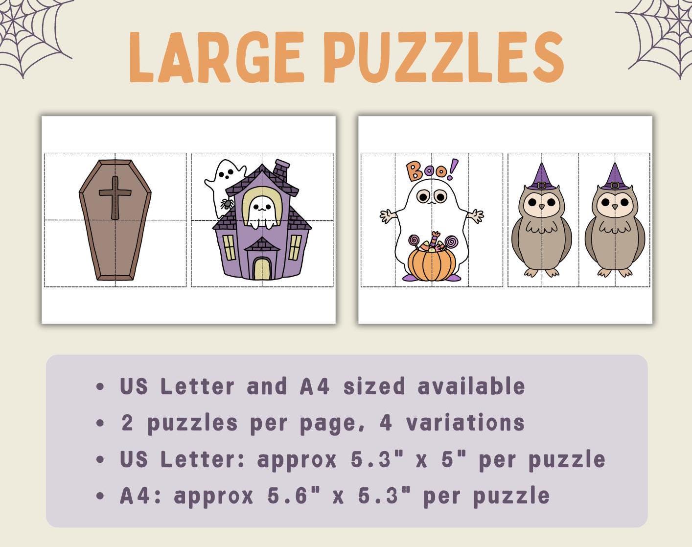 32 Halloween Puzzles | Puzzles for Toddlers | Preschool Homeschool ...