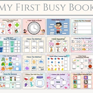 My First Busy Book | Printable Toddler Book | Preschool Learning Book ...