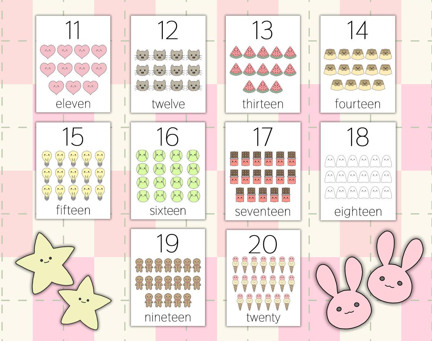 1-20 Simple Numbers Flashcards | Preschool Homeschool Math | Learn ...