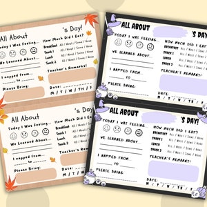 Preschool Daily Report | Daycare Daily Log | Toddler Daily Log ...