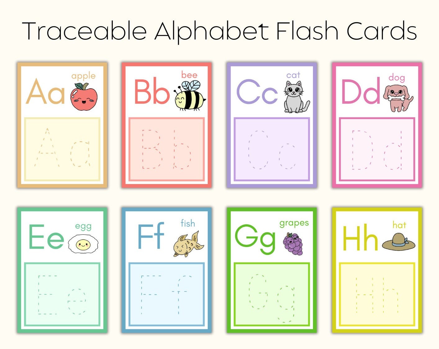 Traceable Alphabet Flash Cards | Preschool Handwriting Practice ...