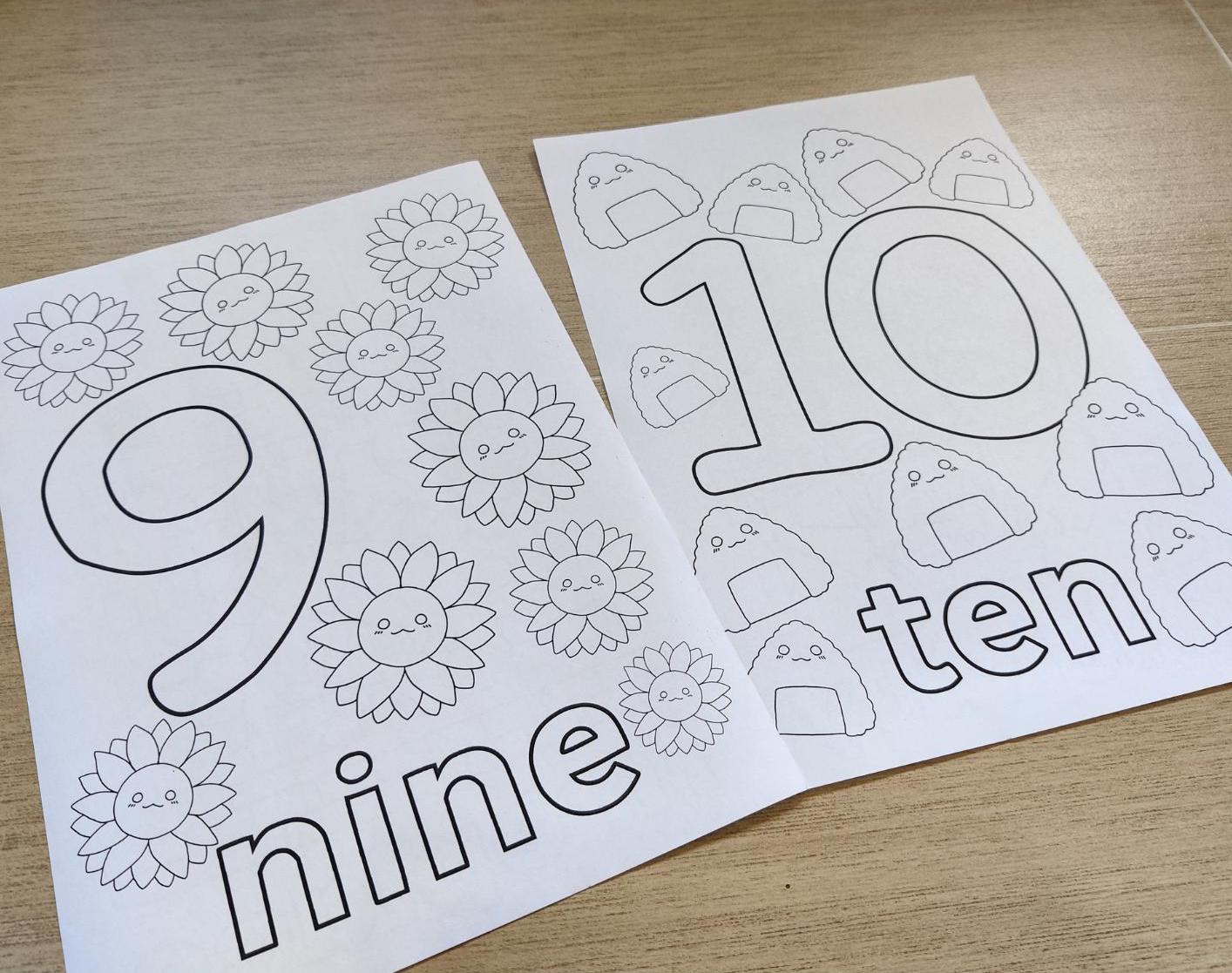 1-10 Simple Numbers Coloring Pages | Preschool Coloring Sheets ...