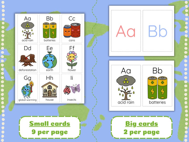 Earth Day ABC Flashcards | Ecology Nature Vocabulary Flash Card | A-Z ...