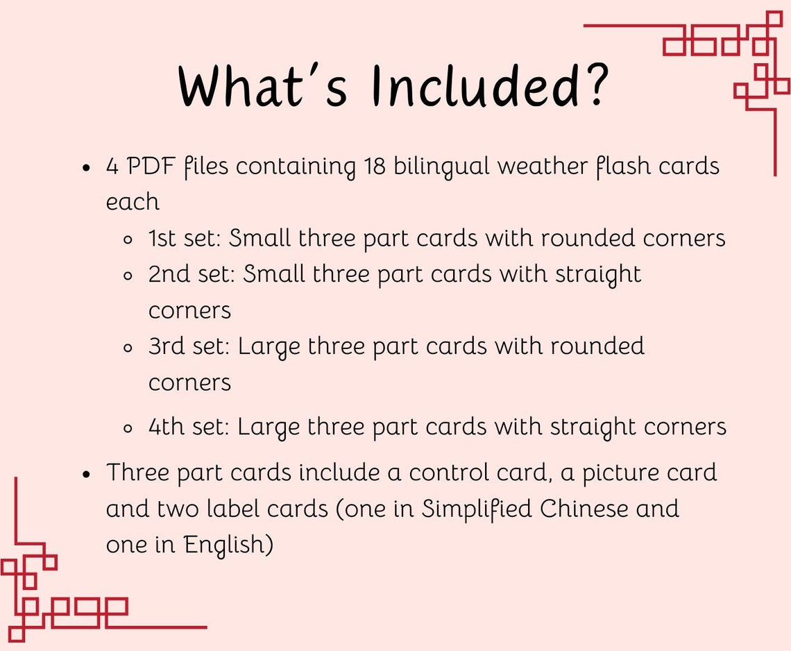 Mandarin Simplified Chinese and English Weather Flash Cards | Bilingual ...