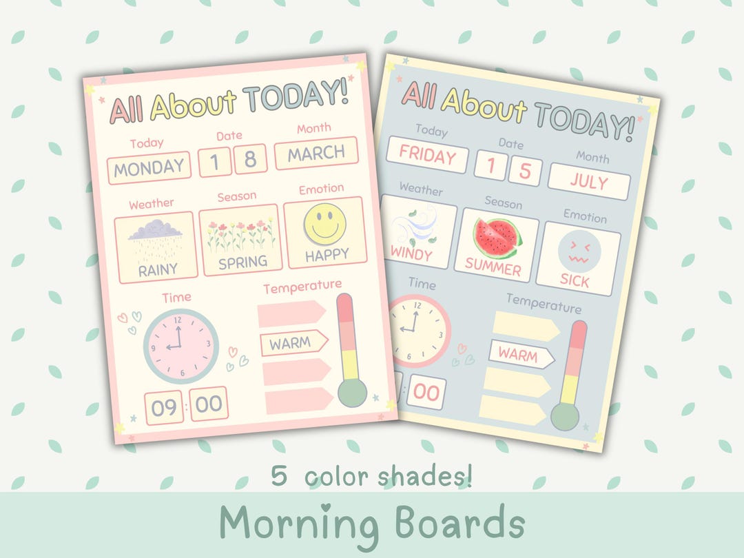Morning Board | Circle Time | Today Chart | Preschool Homeschool ...