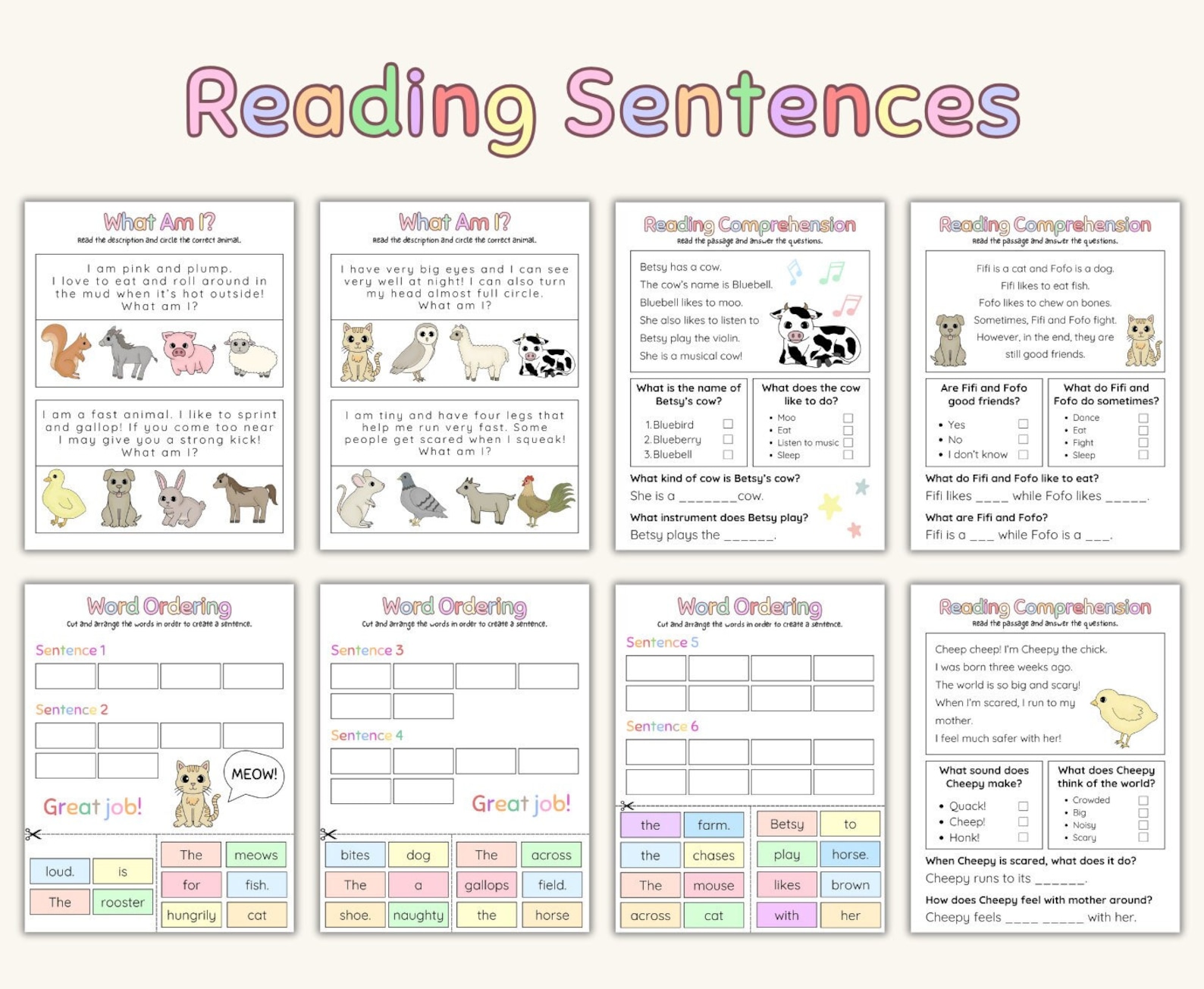 Farm Animals Workbook | Preschool Homeschool Worksheets | Alphabets ...