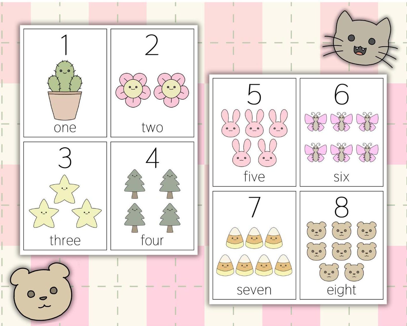 1-20 Simple Numbers Flashcards | Preschool Homeschool Math | Learn ...