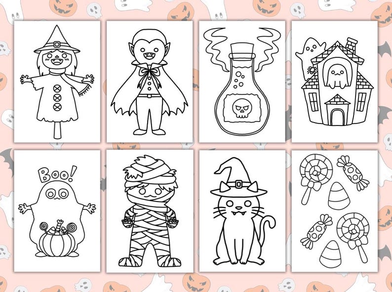 32 Cute Halloween Coloring Pages | Kids Coloring Book | Preschool ...