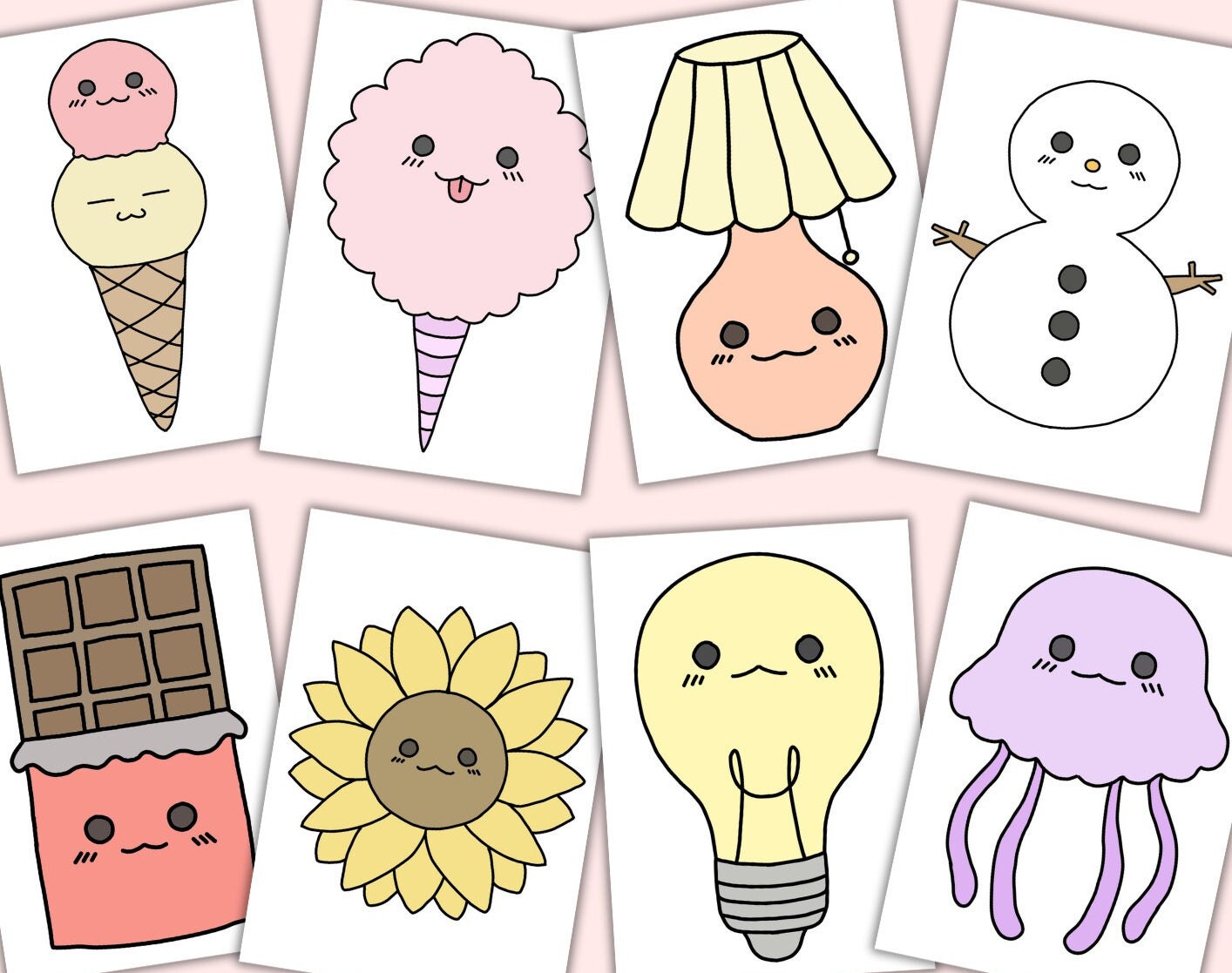 50 Cute Coloring Pages Easy Kawaii Coloring Pages for Kids Toddler ...