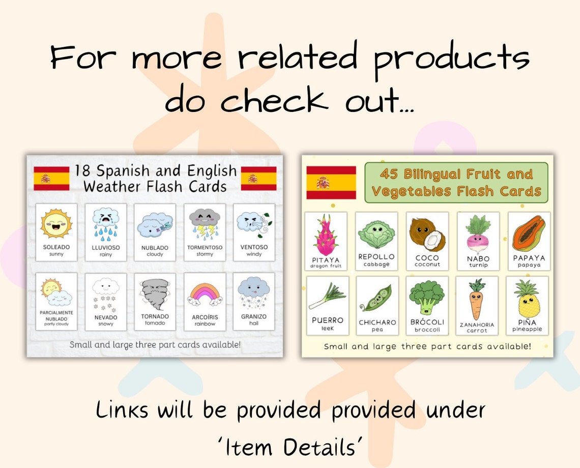 24 Spanish and English Bilingual Farm Animals Flashcards | Preschool ...