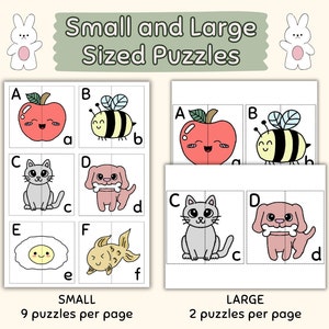 26 Alphabet Puzzle Pieces | Toddler Letter Matching Game | Printable ...