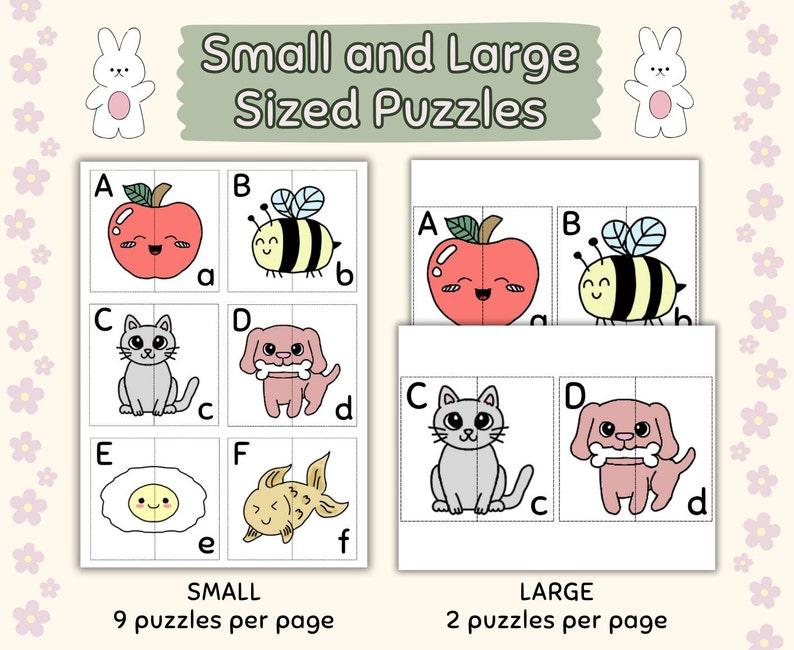 26 Alphabet Puzzle Pieces | Toddler Letter Matching Game | Printable ...