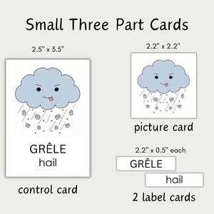 French and English Weather Flash Cards | Bilingual Weather Toddler ...