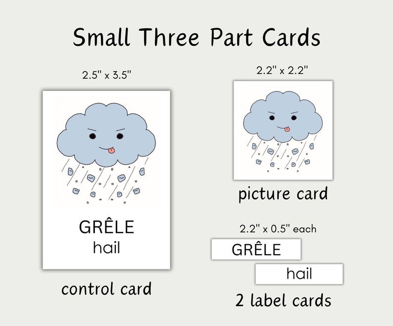 French and English Weather Flash Cards | Bilingual Weather Toddler ...