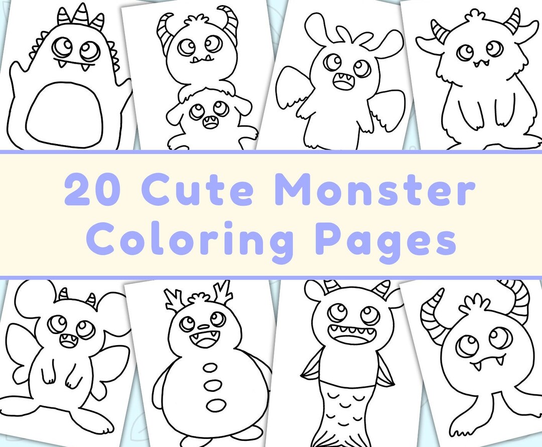 20 Cute Monster Coloring Pages for Kids | Preschool Printables ...