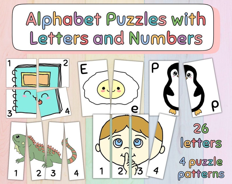 26 Alphabet Puzzle Pieces | Toddler Letter Matching Game | Printable ...